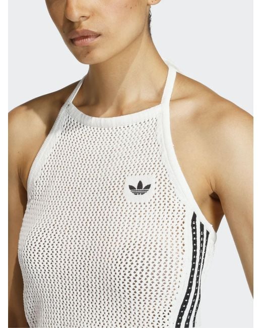 adidas Crochet Top in Natural | Lyst UK