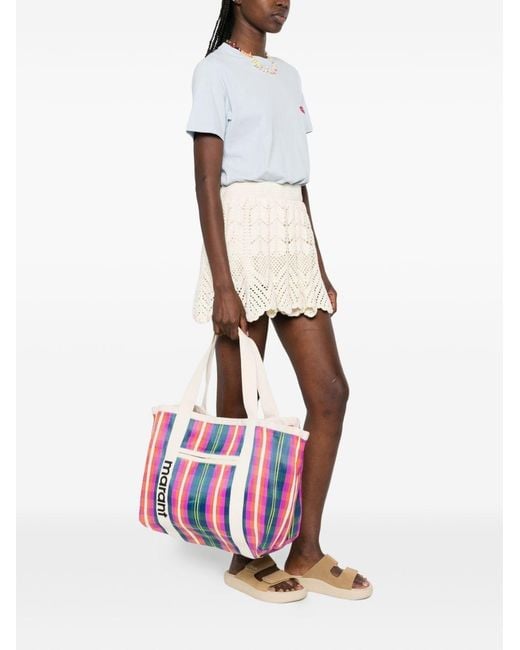 Isabel Marant Powden Nylon Tote Bag in White | Lyst UK