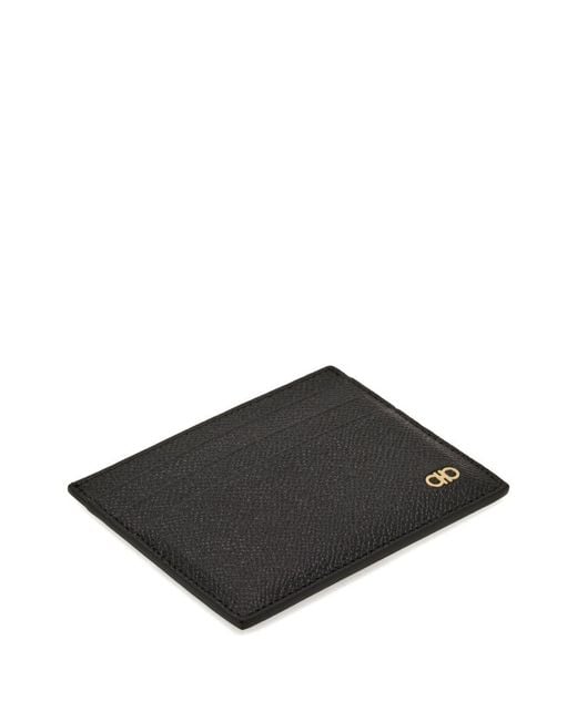 Ferragamo Micro Gancio Leather Card Case in Black for Men | Lyst UK