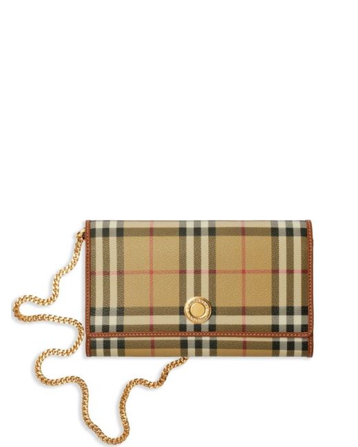 Burberry Hannah Wallet On Chain in Natural | Lyst UK