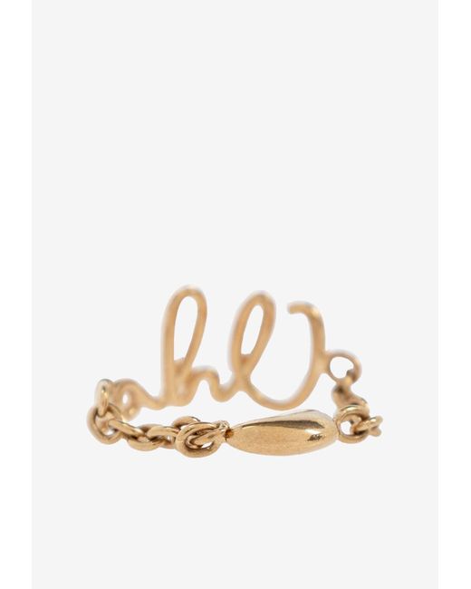 Chloé The Iconic Logo Double Ring in Metallic | Lyst