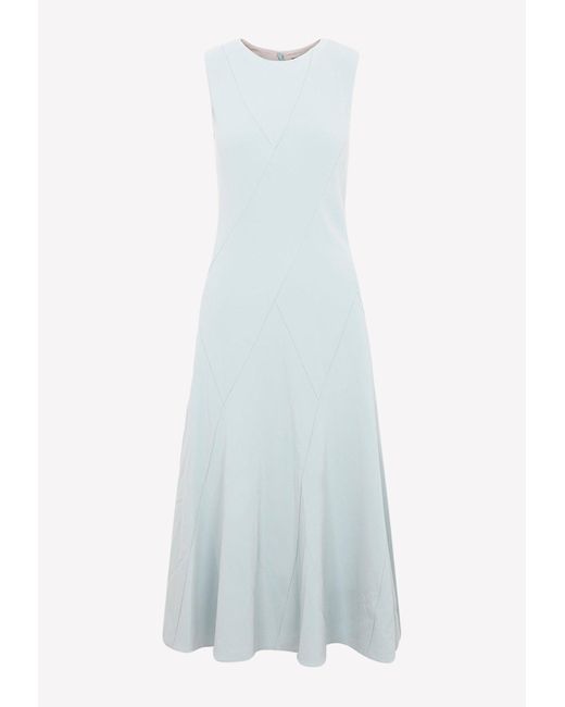 Theory Flared Sleeveless Midi Dress In White Lyst