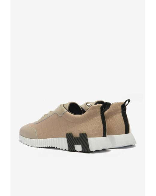 Hermès Bouncing Low-top Sneakers In Matt Nilo Croc Leather in Natural for Men | Lyst