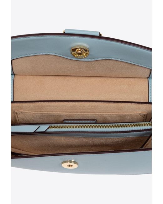 Ganni Mini Apo-G Top Handle Bag in Blue | Lyst