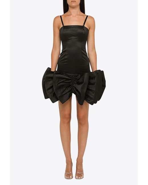 Rotate Birger Christensen Leiza Satin Mini Dress With Maxi Bows Detail