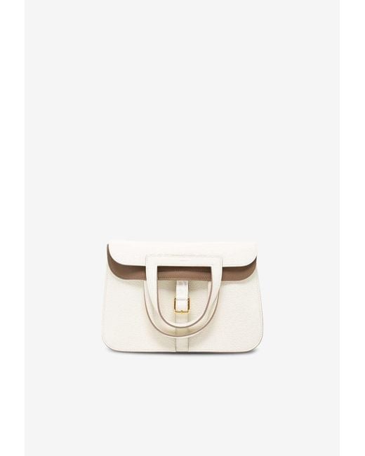 Hermès Halzan 25 in White | Lyst