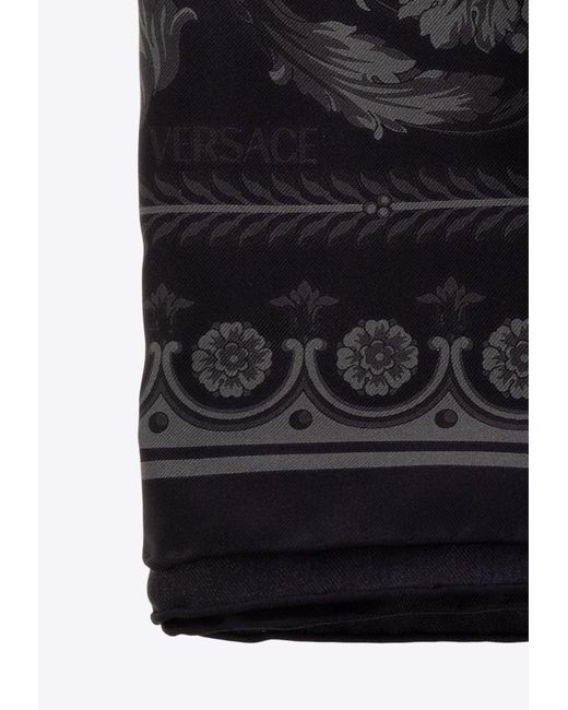 Versace Barocco Pattern Silk Scarf in Black | Lyst