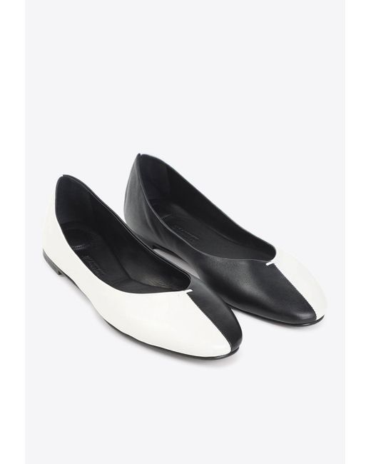 Jacquemus Ovalo Two-Tone Ballet Flats in White | Lyst