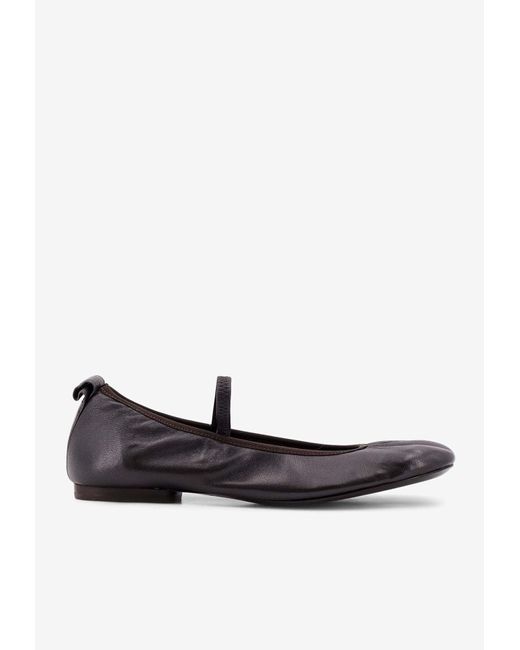 Lemaire Leather Ballet Flats in White | Lyst