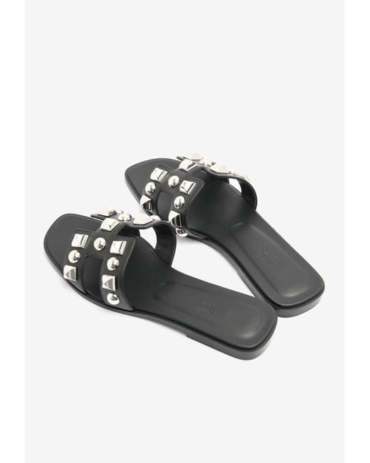 Hermès Oran H Cut-Out Sandals in White | Lyst