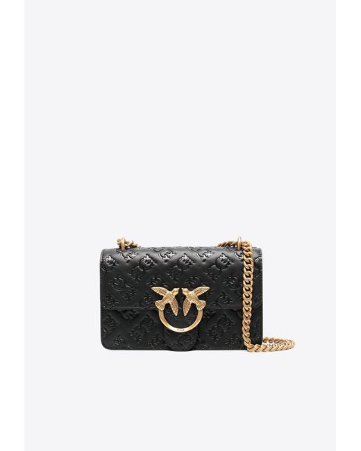 Pinko Mini Love Logo-Embossed Leather Crossbody Bag in White | Lyst