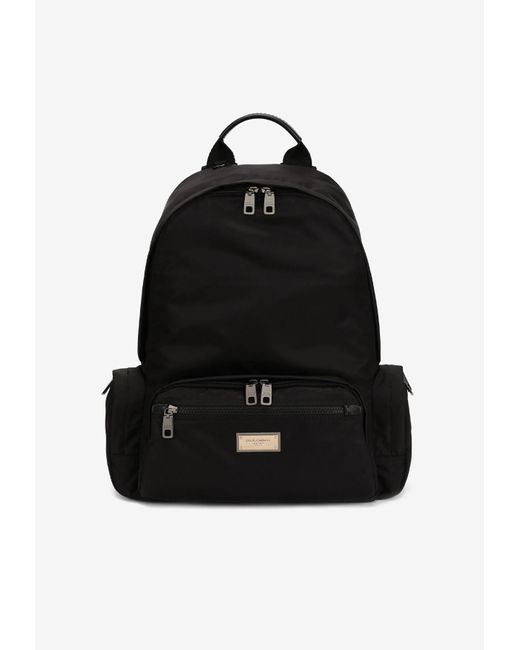 Dolce & Gabbana Logo Plate Nylon Backpack in Black for Men | Lyst Dolce & Gabbana Logo Plate Nylon Backpack in Black for Men | Lyst