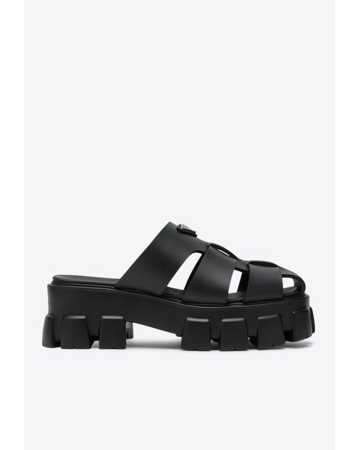 Prada Monolith Rubber Clogs in Black | Lyst