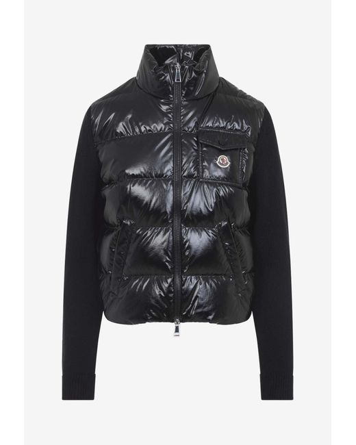 Moncler Logo-Patched Down Jacket in Black | Lyst