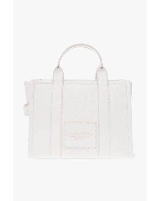 Marc Jacobs The Medium Logo Tote Bag in White | Lyst