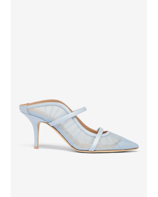 Malone Souliers Maureen 70 Tulle Mules in White | Lyst