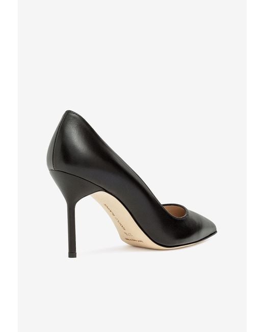 Manolo Blahnik Bb 90 Nappa Leather Pumps in Black | Lyst