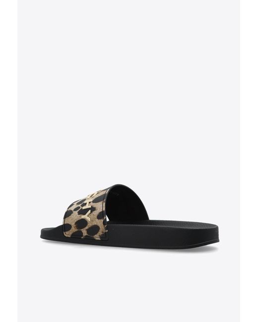 Givenchy Logo-Printed Leopard Slides in White | Lyst