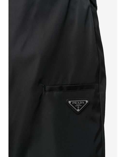Prada Triangle Logo Re-Nylon Bermuda Shorts in Black for Men | Lyst