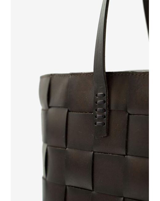 Dragon Diffusion Japan Cross-Woven Leather Tote Bag in Black | Lyst