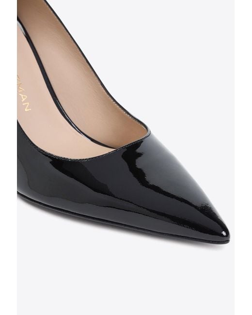 Stuart Weitzman Power 85 Patent Leather Pumps in Black | Lyst