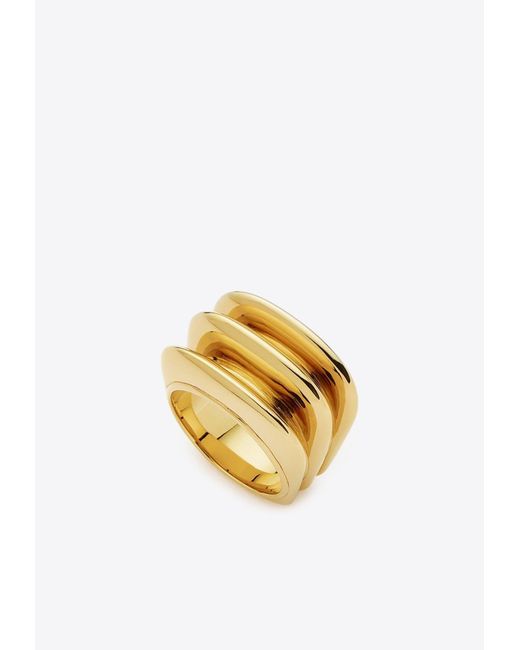Missoma Hera Dome Triple Ridge Ring in Metallic | Lyst