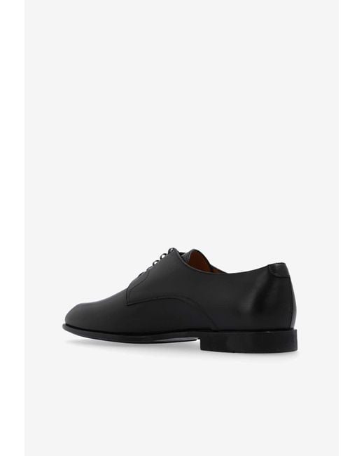 Ferragamo Fosco Calf Leather Derby Shoes in Black for Men | Lyst