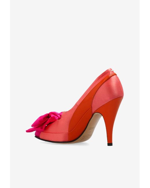 Maison Margiela Tabi 110 Monster Bow Pumps in Red | Lyst