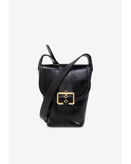 Chloé Mini Leather Camera Bag in Black | Lyst