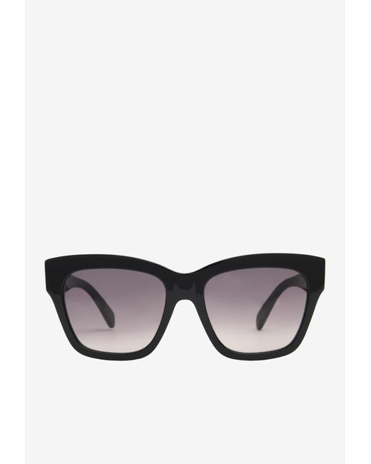 Celine Logo Square Sunglasses In Black Lyst