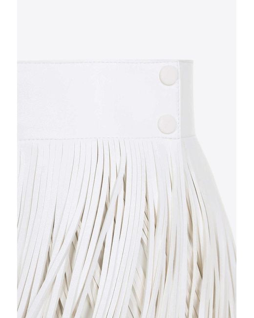 Alaïa Threaded Leather Belt in White | Lyst