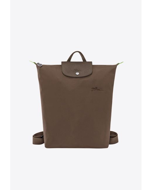 Longchamp Medium Le Pliage Canvas Backpack in Brown | Lyst
