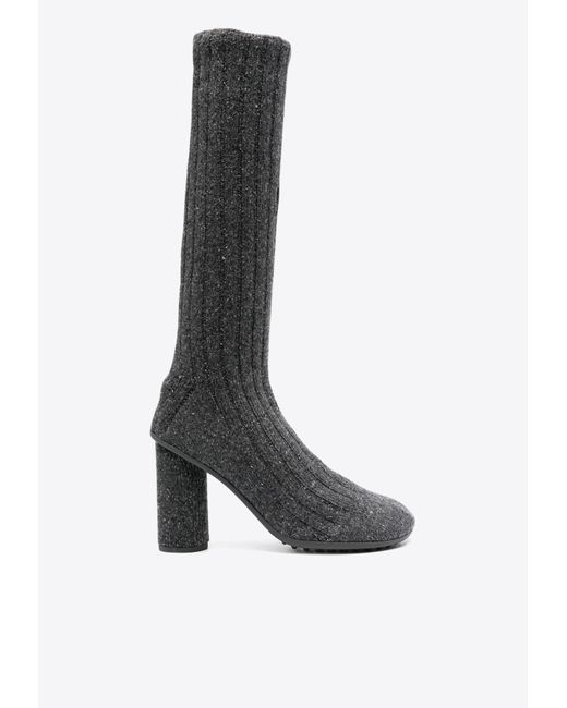 Bottega Veneta Atomic 90 Ribbed Knit Knee-High Boots in White | Lyst