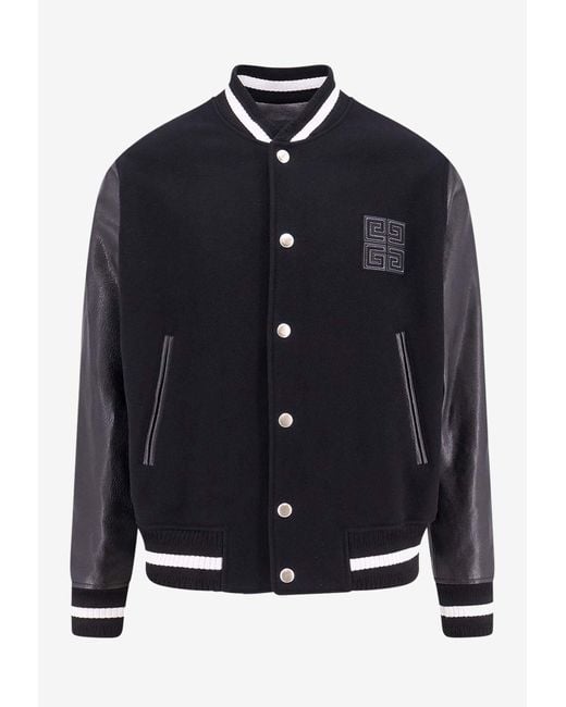 Givenchy 4G Patch Varsity Bomber Jacket in Blue for Men | Lyst