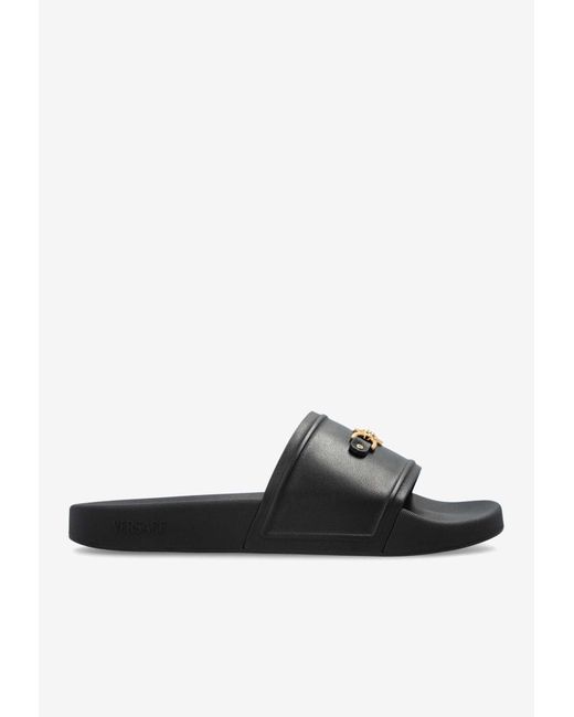 Versace Medusa '95 Leather Slides in White for Men | Lyst