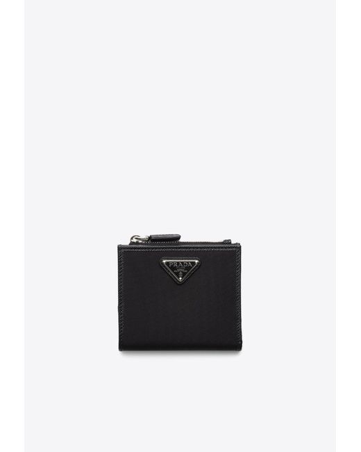 Prada Small Logo Re-Nylon Wallet in Black for Men | Lyst