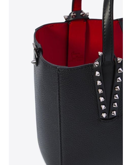 Christian Louboutin Studded Grained Leather Tote Bag in Black | Lyst