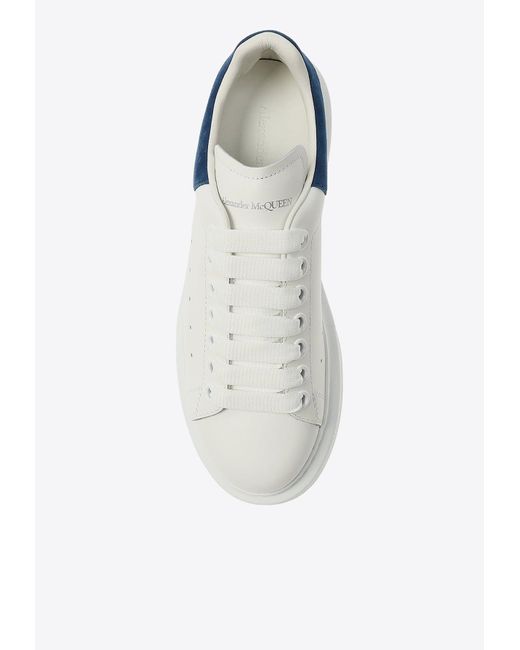McQueen Signature Oversized Leather Sneakers in White | Lyst