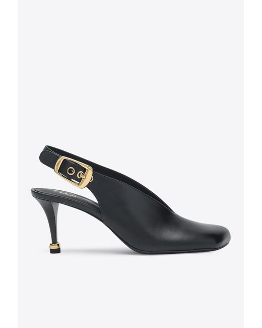 Chloé Andrea 70 Slingback Leather Pumps in Blue | Lyst