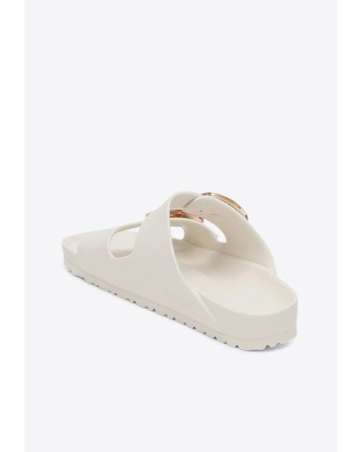Birkenstock Arizona Big Buckle Double-Strap Slides in White | Lyst