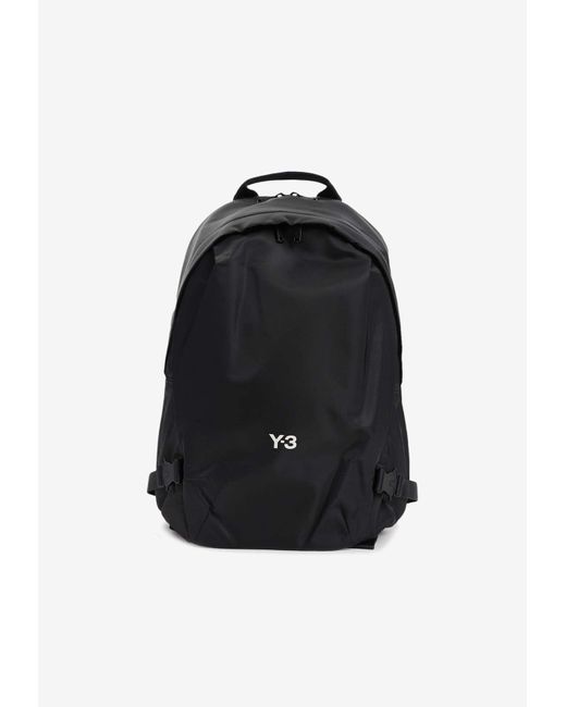 Y-3 Logo Nylon Backpack in Black for Men | Lyst