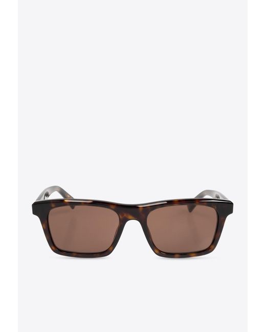 McQueen Rectangular-Frame Logo Sunglasses in Brown for Men | Lyst