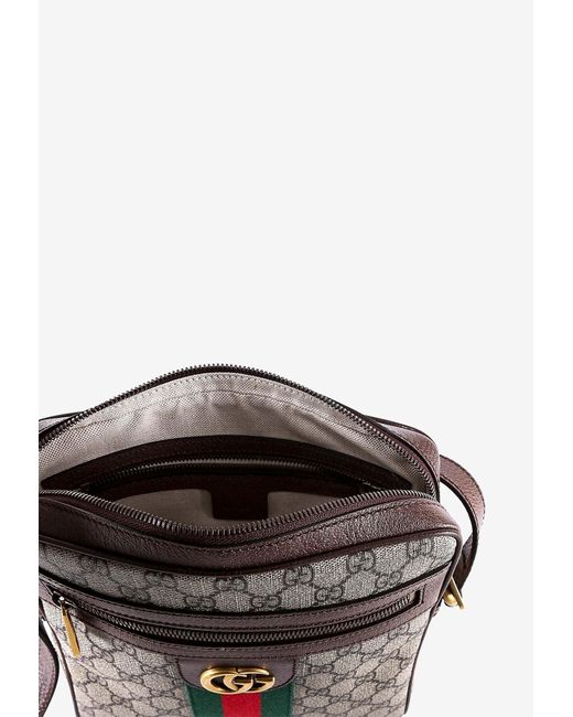 Gucci Small Ophidia Gg Supreme Messenger Bag in Black for Men | Lyst