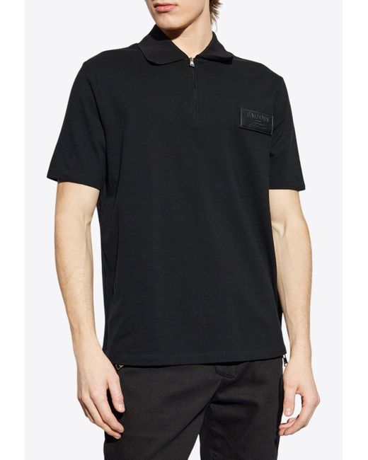 Balmain Logo Couture Label Polo T-Shirt in Black for Men | Lyst