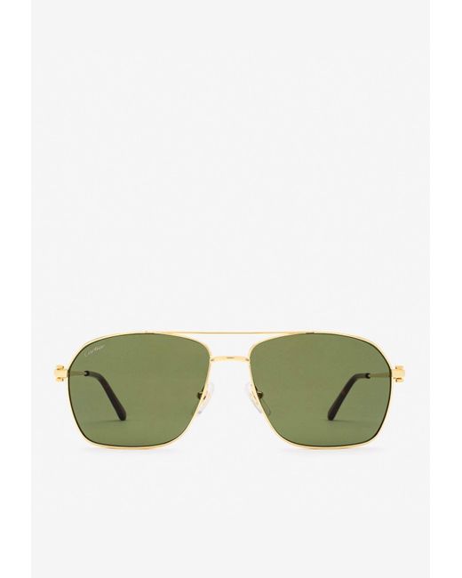 Cartier Décor C De Square Sunglasses In Green Lyst
