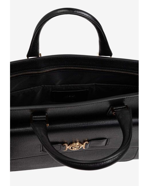 Versace Medusa Biggie Leather Briefcase in Black for Men | Lyst
