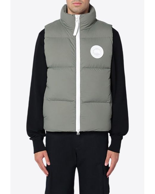 Canada Goose Laurence Logo Disc Puffer Vest in Gray for Men | Lyst