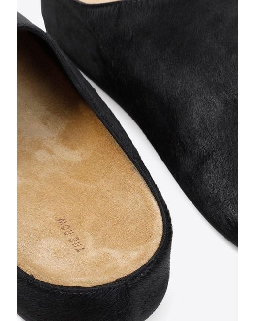 The Row Hugo Pony Slides in White | Lyst