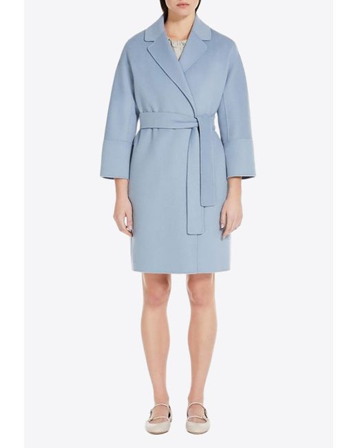 Max Mara Arona Reversible Wool Coat in Blue | Lyst
