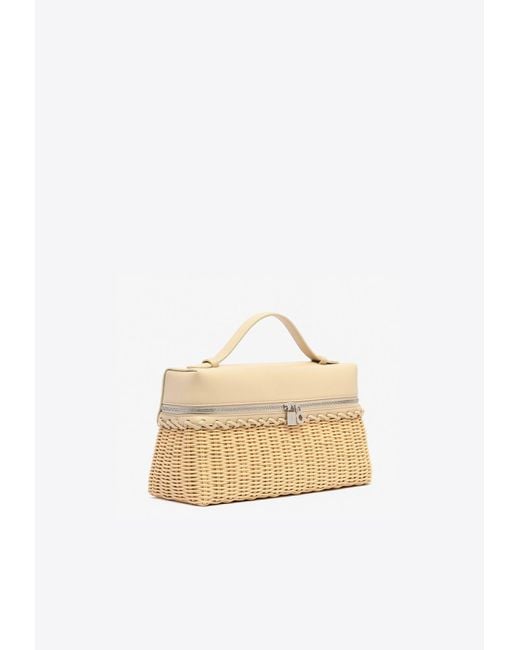 Loro Piana Extra Pocket L27 Wicker Pouch in Natural | Lyst